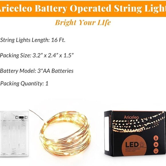 Accents | New 1 Pack Mini Battery Powered Copper Wire Starry Fairy ...